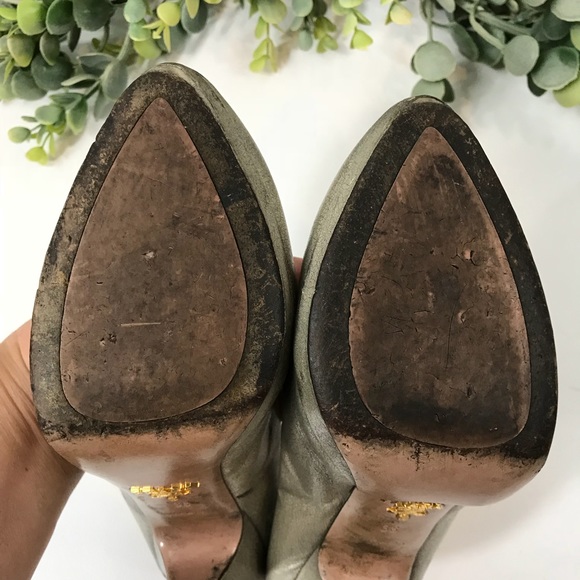 Prada | Shoes | Prada Platform Leather High Heels Size 38 | Poshmark